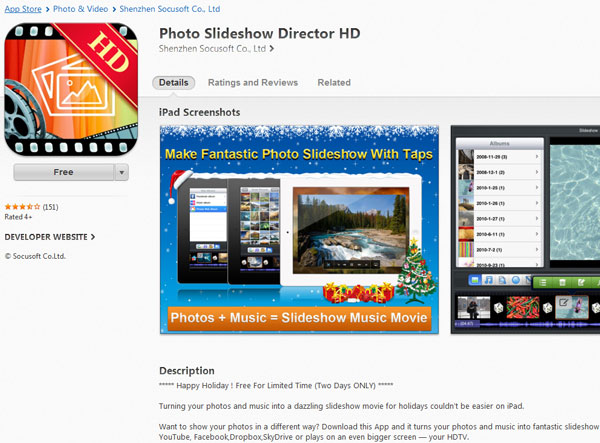 Photo Slideshow Director HD For IPad Free Available On App Store